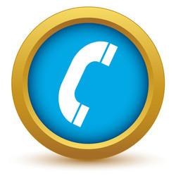 Gold telephone icon Royalty Free Vector Image - VectorStock