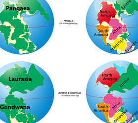 Map of pangea Royalty Free Vector Image - VectorStock