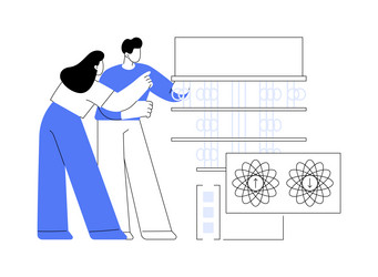 Quantum physics isolated cartoon Royalty Free Vector Image