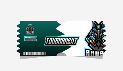 Ticket tournament esport template design Vector Image