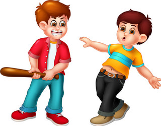 Two boys fighting Royalty Free Vector Image - VectorStock