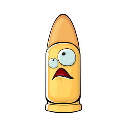 Bullet character cartoon funny orange Royalty Free Vector