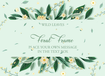 A horizontal card template with foliage Royalty Free Vector