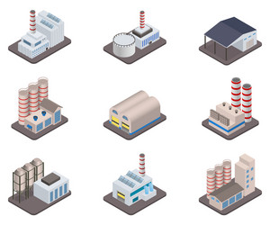 Industrial building and factory architecture Vector Image