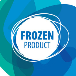 Round logo for frozen foods with snowflakes Vector Image