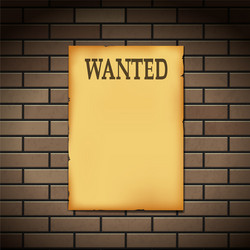 Wanted poster western on white Royalty Free Vector Image