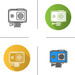 Action camera in protection case icon Royalty Free Vector