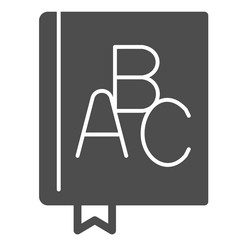 Book with abc textbook dictionary alphabet line Vector Image