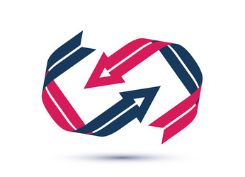 Loop arrows logo or sign double arrows refresh Vector Image