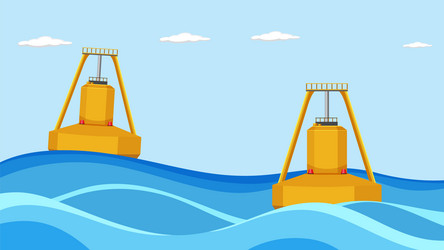 Wave energy converter buoy Royalty Free Vector Image