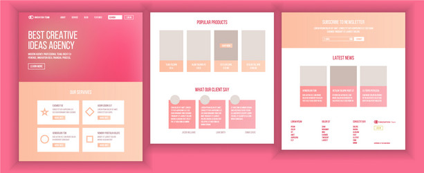 Main web page set design website business Vector Image