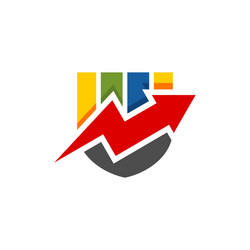 Abstract colorful shield shape financial logo Vector Image