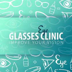 Banner for optical shop or glasses clinic hand Vector Image