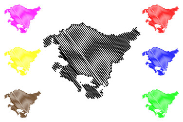Basque country map Royalty Free Vector Image - VectorStock