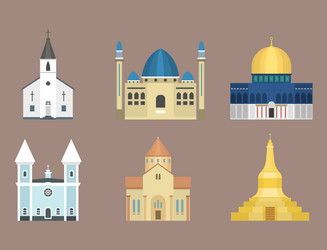 Cathedral mosque church temple traditional Vector Image