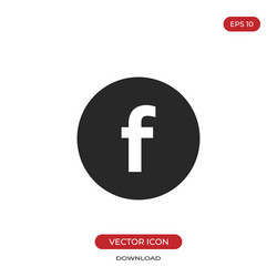 F letter icon facebook logo Royalty Free Vector Image