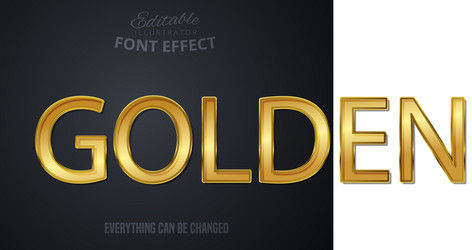 Golden text editable font effect Royalty Free Vector Image