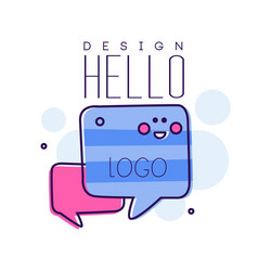 Hello logo colorful emblem with word Royalty Free Vector