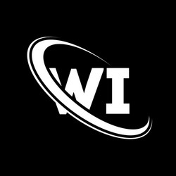 Iw logo i w design white letter iwi Royalty Free Vector