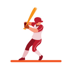 Cricket player pose character cartoon Royalty Free Vector