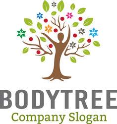 Colorful vibrant tree logo design concept root Vector Image