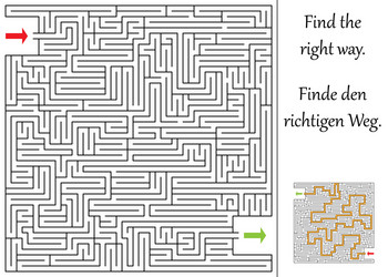 Find the right way through the maze Royalty Free Vector