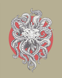 Sea Creatures Etching Vector Images (over 570)