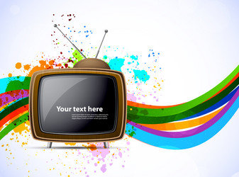 Colorful vintage tv with a blank screen Royalty Free Vector