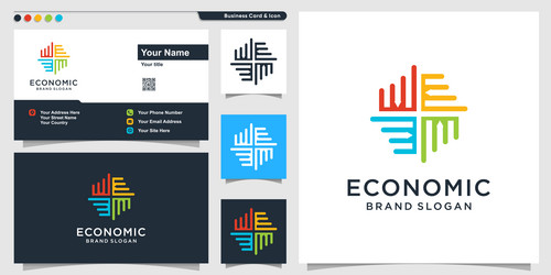 Economic logo with creative abstract element Vector Image