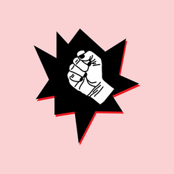 Rebel clenched raised male fist hand fight rights Vector Image