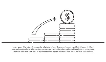 Simple continuous line design of growth chart Vector Image