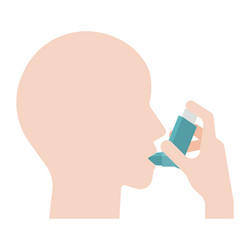 Woman and man use an inhaler Royalty Free Vector Image