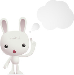 Cute cartoon bunny sitting and smiling Royalty Free Vector