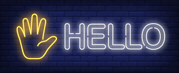 Hello neon sign Royalty Free Vector Image - VectorStock