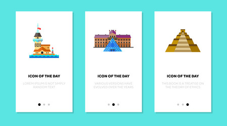 Sightseeing icon set Royalty Free Vector Image
