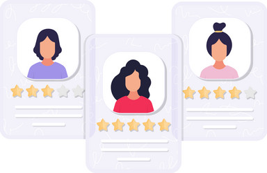 Job candidate cards with rating flat style Vector Image