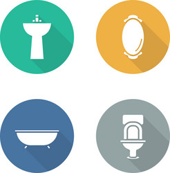 Bathroom equipment collection set icon design Vector Image