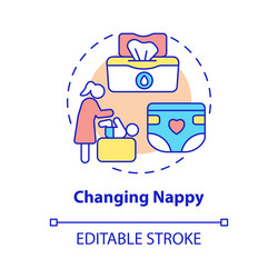 Changing nappy blue gradient concept icon Vector Image