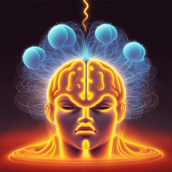 Energy of a working brain Royalty Free Vector Image
