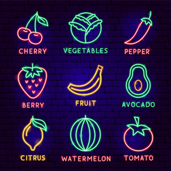 Fruit neon concept Royalty Free Vector Image - VectorStock