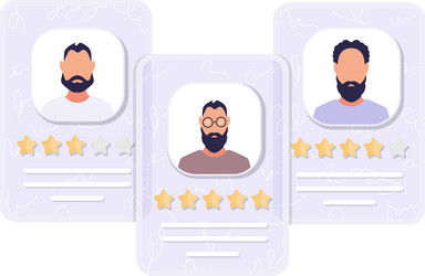 Job candidate cards with rating flat style Vector Image