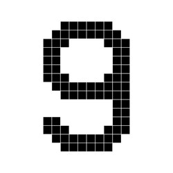 Number 8 eight 3d cube pixel shape minecraft bit Vector Image