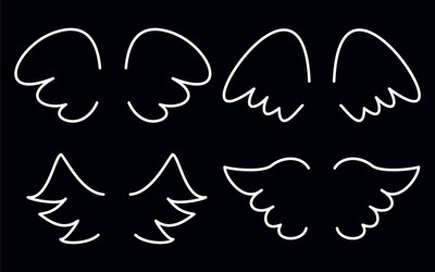 Wings set with white angel Royalty Free Vector Image