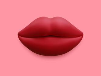 3d realistic red beautiful womens lips isolated Vector Image