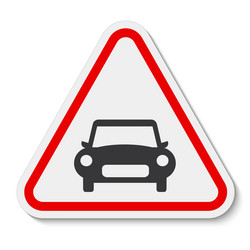 Car prohibition sign on white background Vector Image