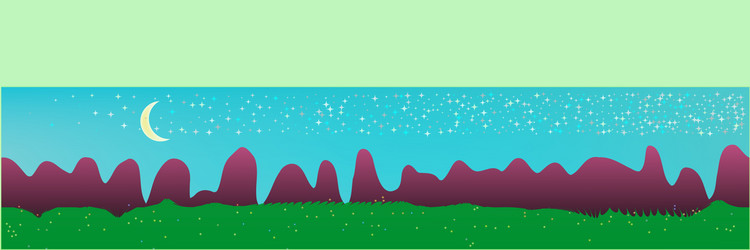 Cyan sky and mountains landscape Royalty Free Vector Image