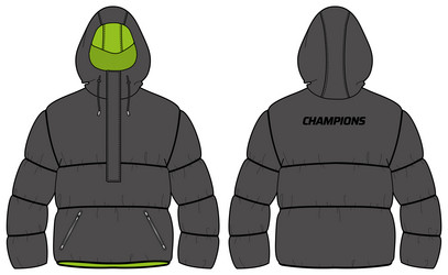 Womens quilted puffer gilet jacket design flat Vector Image