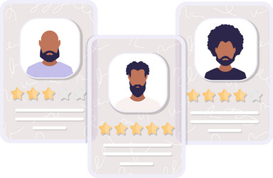 Job candidate cards with rating flat style Vector Image