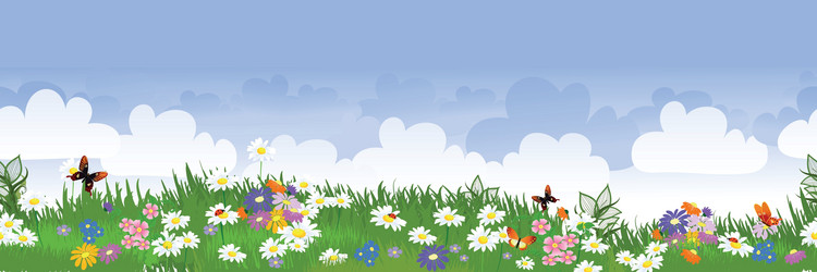 Seamless flower fields Royalty Free Vector Image