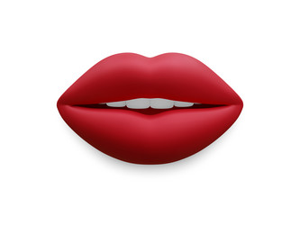 3d realistic red beautiful womens lips isolated Vector Image